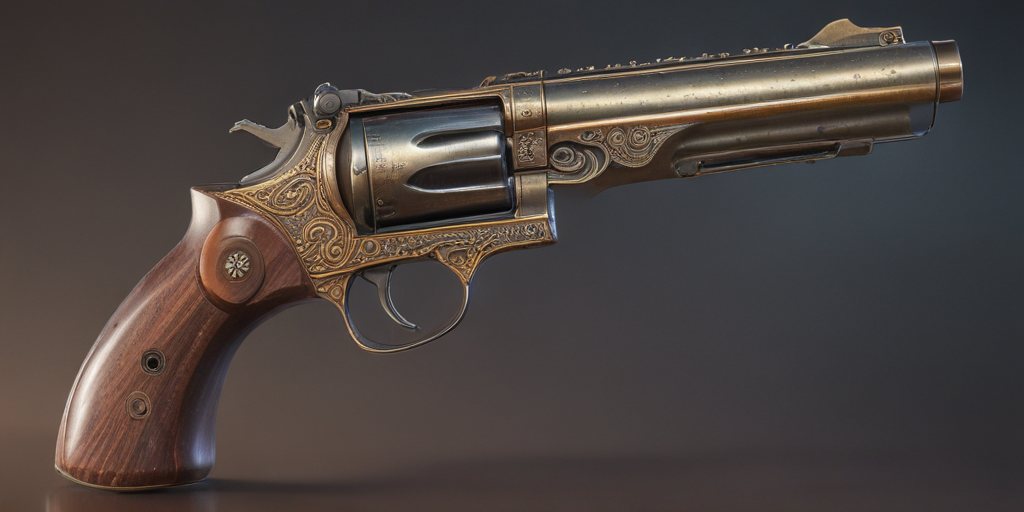 Intricately Designed Antique Revolver Showcasing Elegant Craftsmanship ...