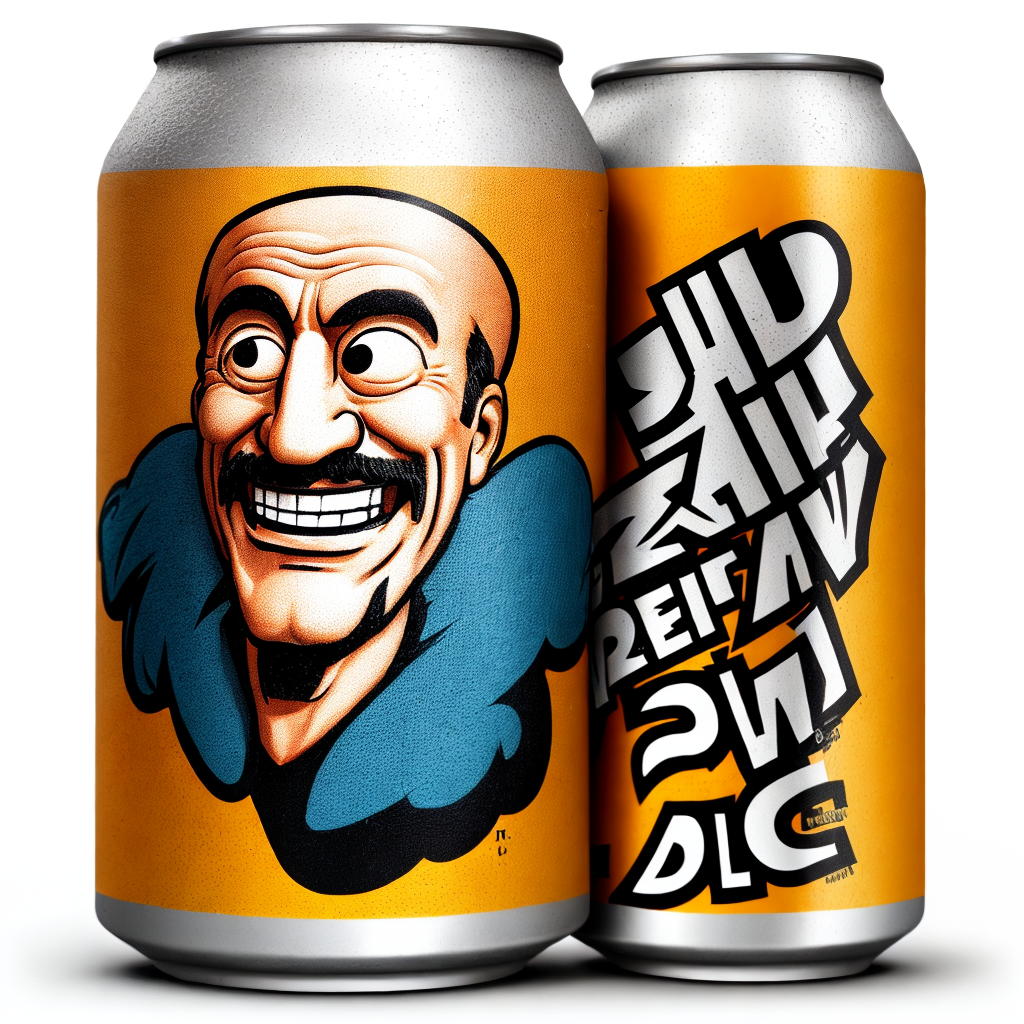 funky beer can illustration mascot