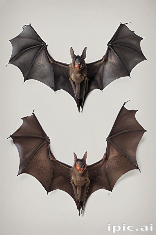 Stunning Close-Up Display of Two Unique Bat Species in Flight