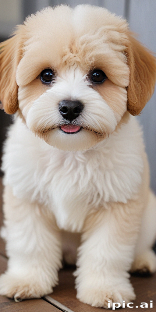 A Cute Fluffy Puppy with Big Eyes and a Playful Expression.