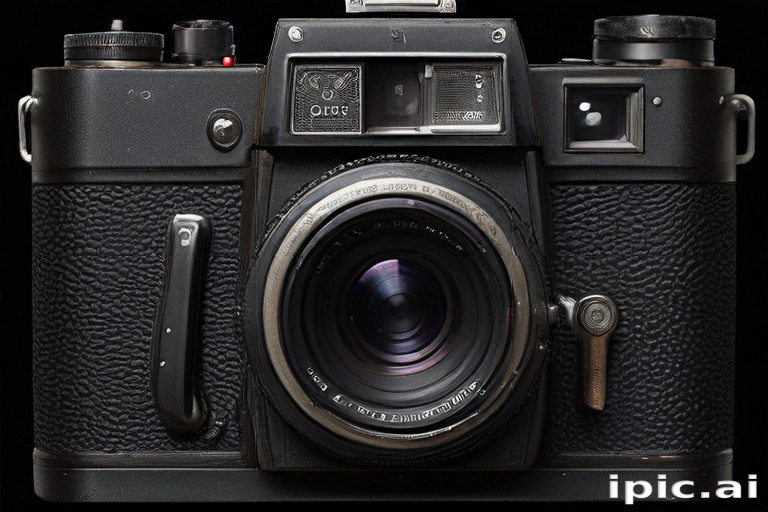 Classic Vintage Camera with Distinctive Texture and Prominent Lens Design