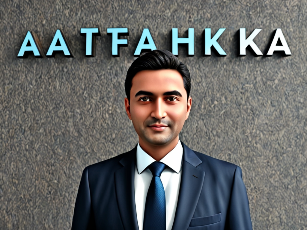 A 3d intelligent man with logo of my company name Alathka