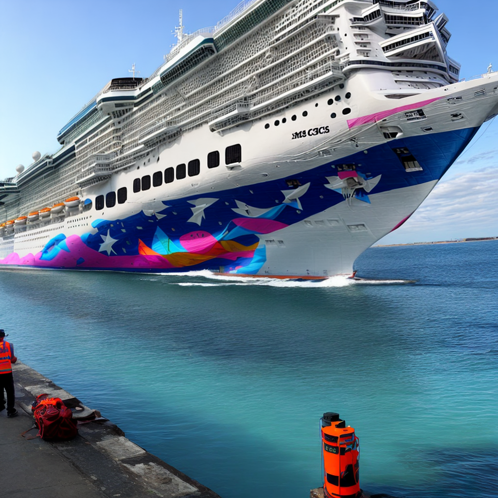 MSC Cruise Ship with the hull with a Eduardo Kobra artist draw/paint