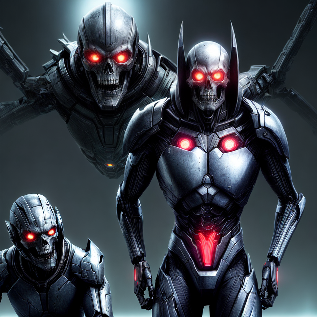 A Death Metal album cover with evil cyborg like humans being operated ...