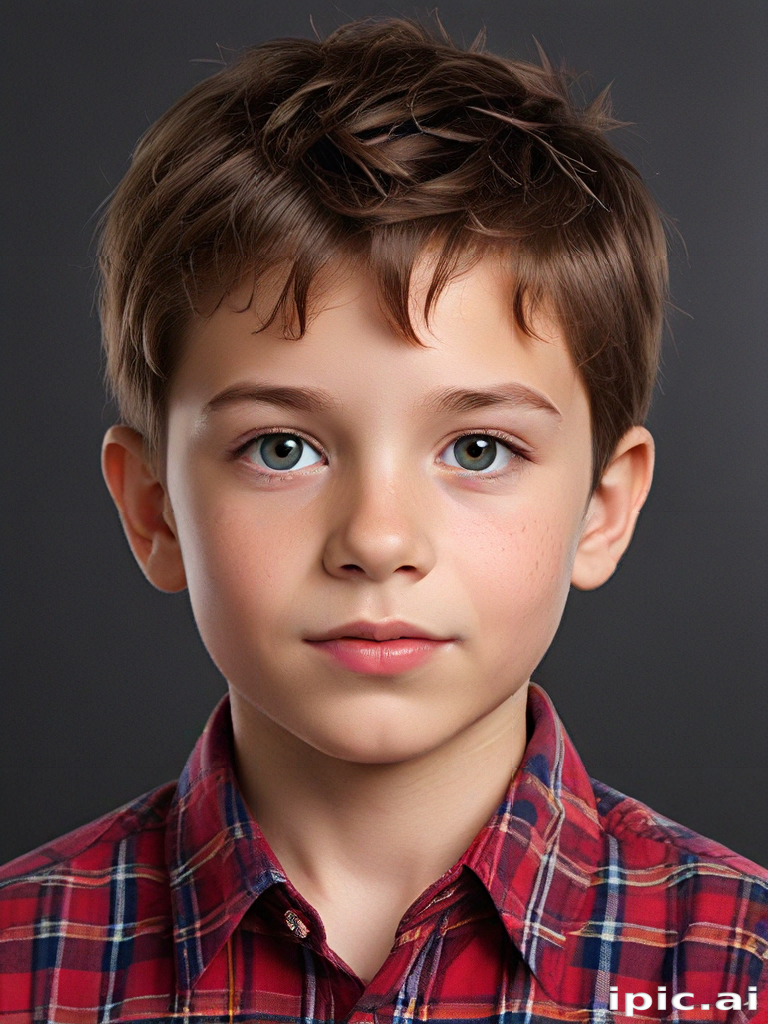 Portrait of a Young Boy with Captivating Eyes and Charming Expression