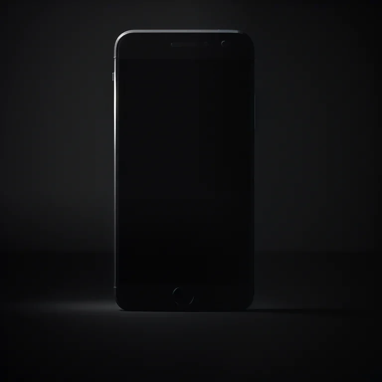Minimalist Black Smartphone Displayed Elegantly Against a Dark Background