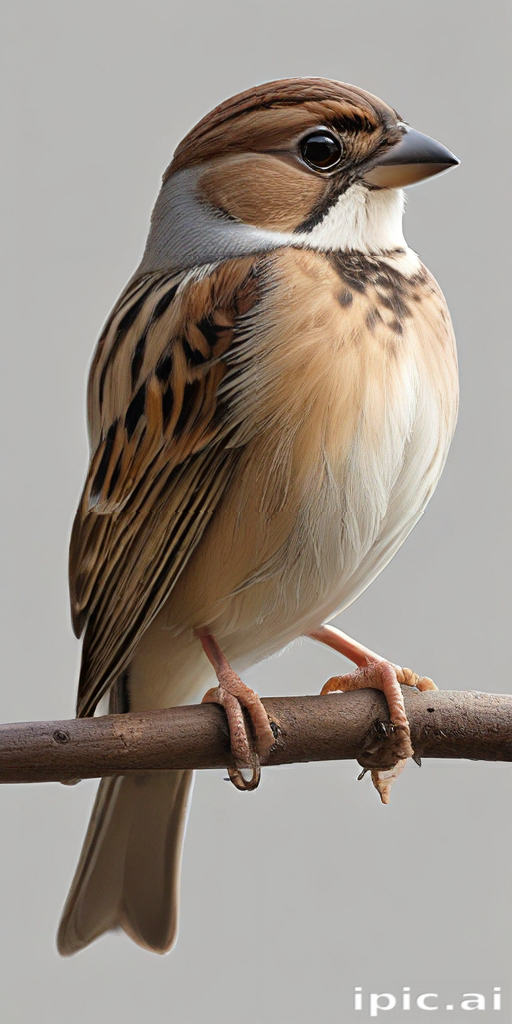 A Beautifully Detailed Portrait of a Bird Perched on a Branch.