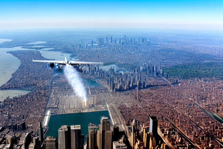 A PLANE hitting the New York twin Towers