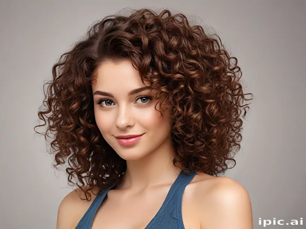 A Young Woman with Beautiful, Voluminous Curly Hair and a Radiant Smile.