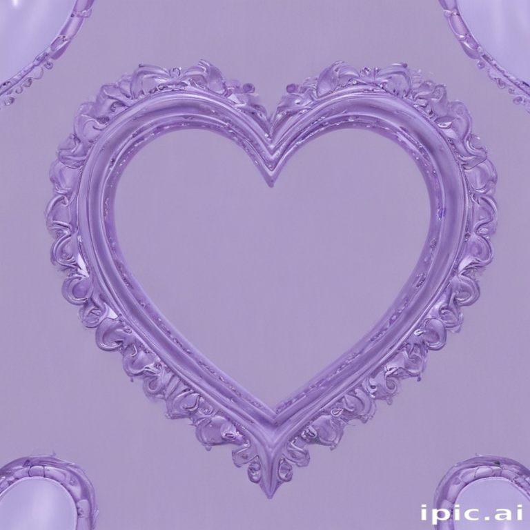 Elegant Purple Heart Frame Surrounded by Delicate Decorative Elements ...
