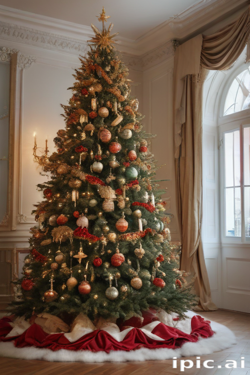 A Beautifully Decorated Christmas Tree Adorned with Festive Ornaments ...