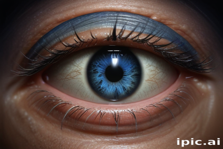 A Close-Up of a Striking Blue Eye with Intricate Details and Colors.