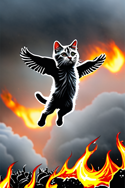 i whant a cat flying in hell