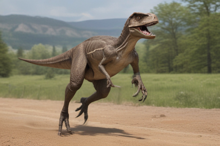 Velociraptor running on marathon