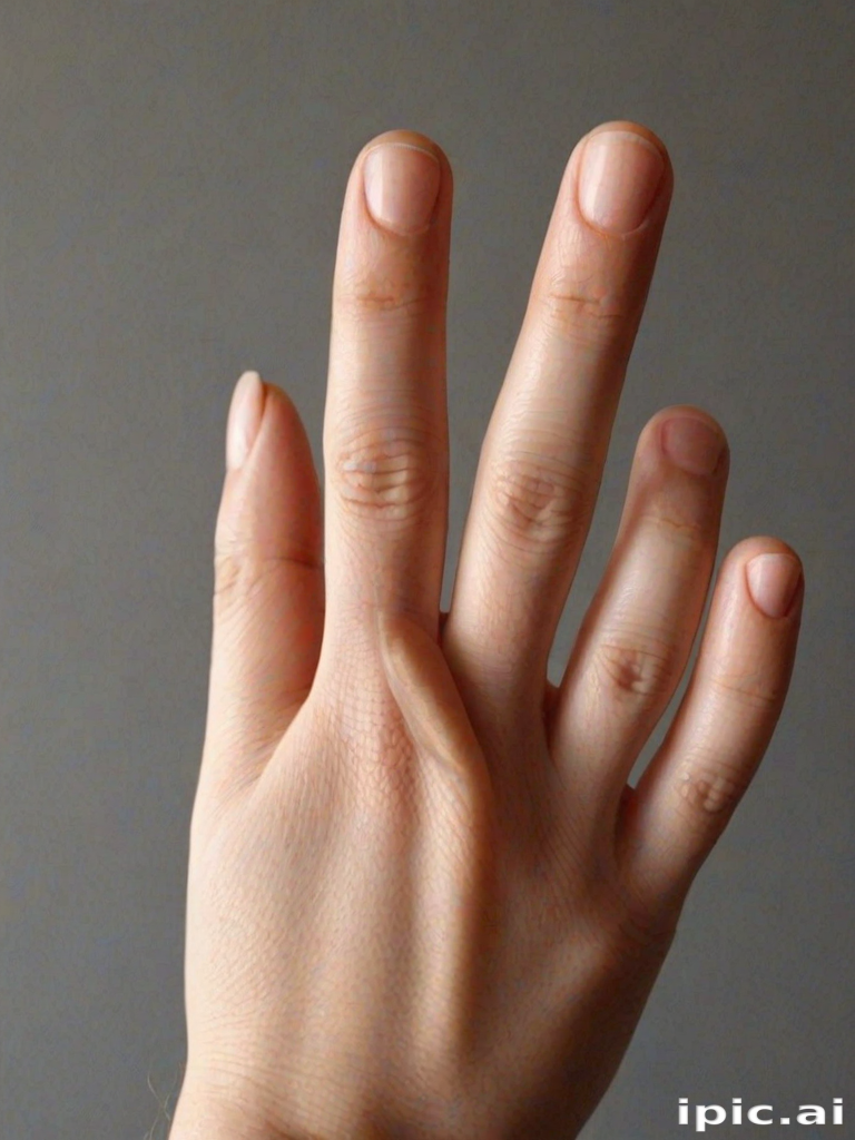 Close-Up Image of a Hand with Five Fingers Against a Neutral Background