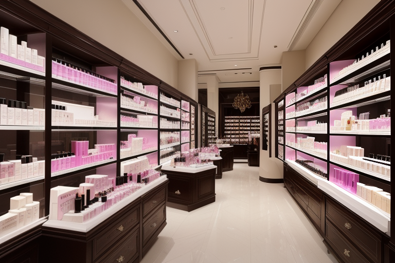 Elegant Interior of a Luxurious Skincare Store Displaying Various ...