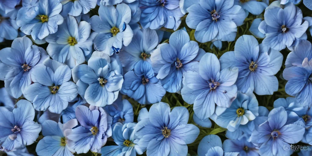 A Vibrant Array of Delicate Blue Flowers Blossoming in Nature's Embrace