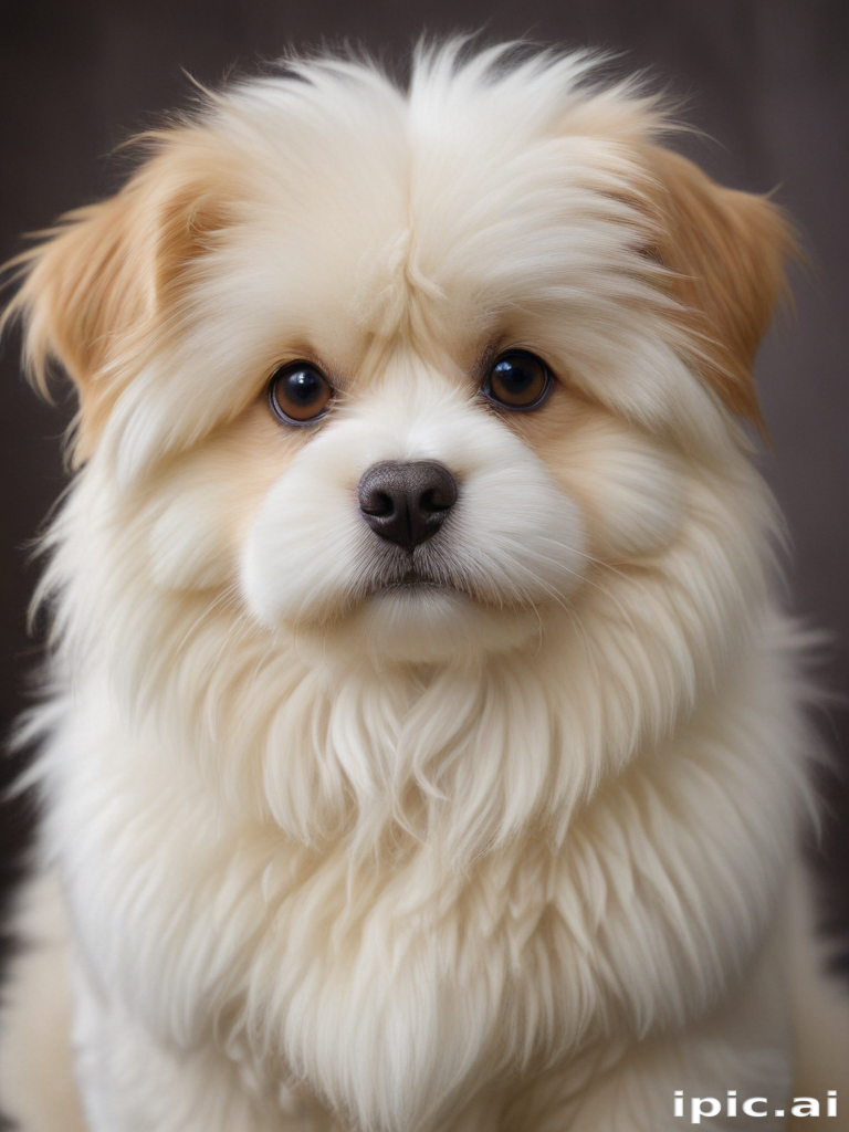 Adorable Fluffy Dog with Stunning Eyes and a Playful Expression