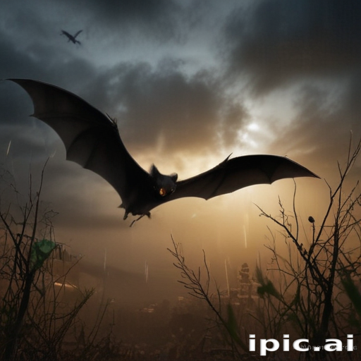 Dark Shadows: A Bat Soars Against a Dramatic Twilight Sky