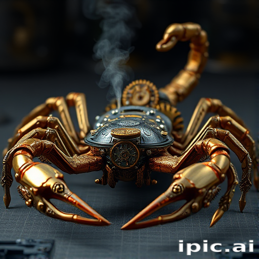 A Steampunk-Inspired Mechanical Scorpion with Intricate Details and ...