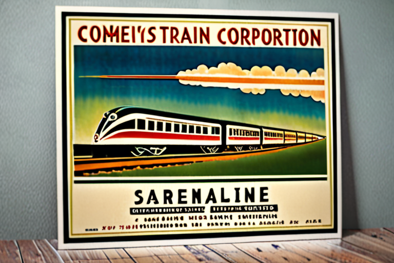 art deco streamline train corporation poster