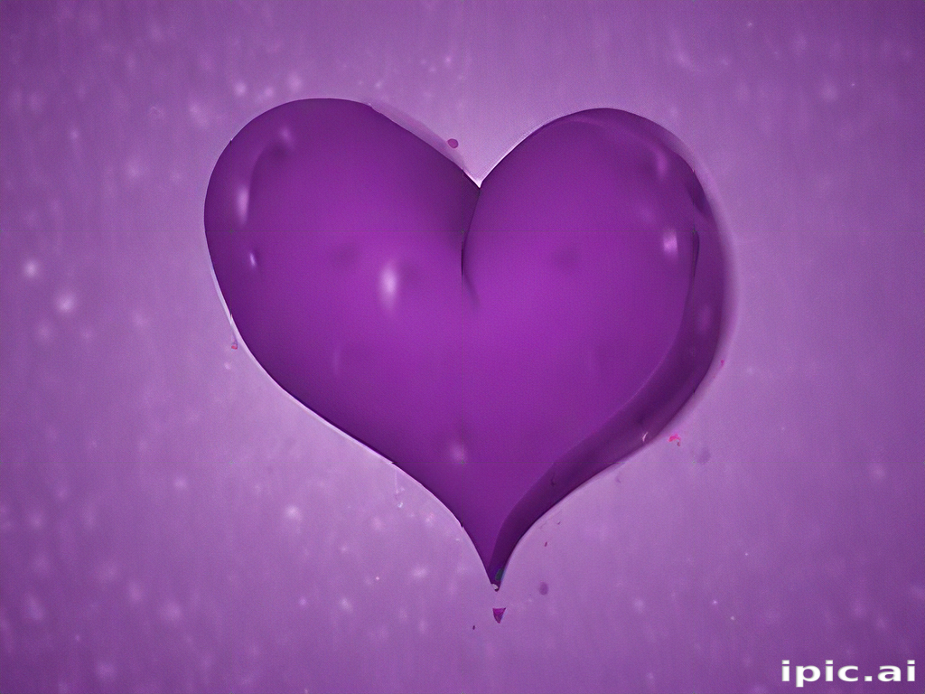 Vibrant Purple Heart Design Against a Soft Purple Background with Textures