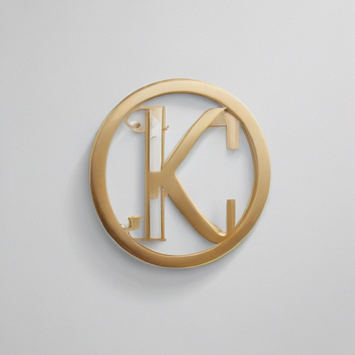 White and golden logo containing the initials GK