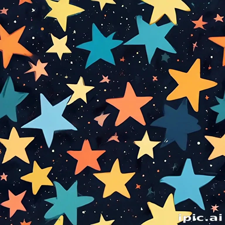 Vibrant Stars of Various Colors Twinkling Against a Dark Night Sky