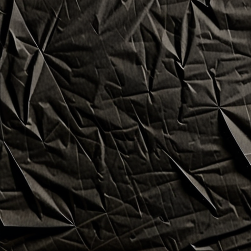 Textured Black Crumpled Paper Background with Intricate Creases and ...