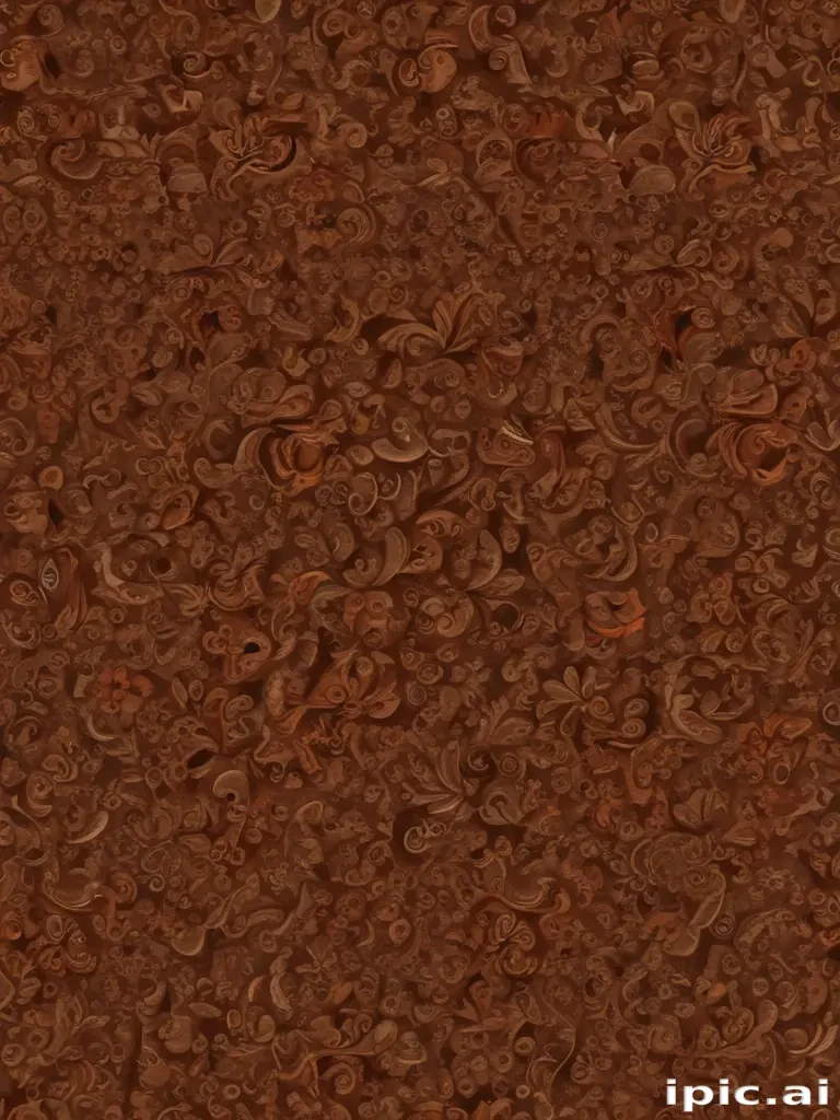 Intricate Swirls and Patterns in Rich Earthy Tones of Brown