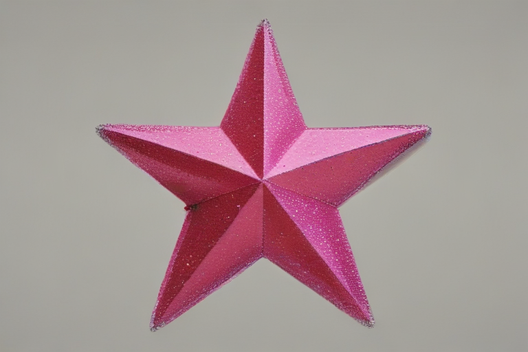 A Shimmering Pink Star Decoration Sparkling with Glitter and Charm.
