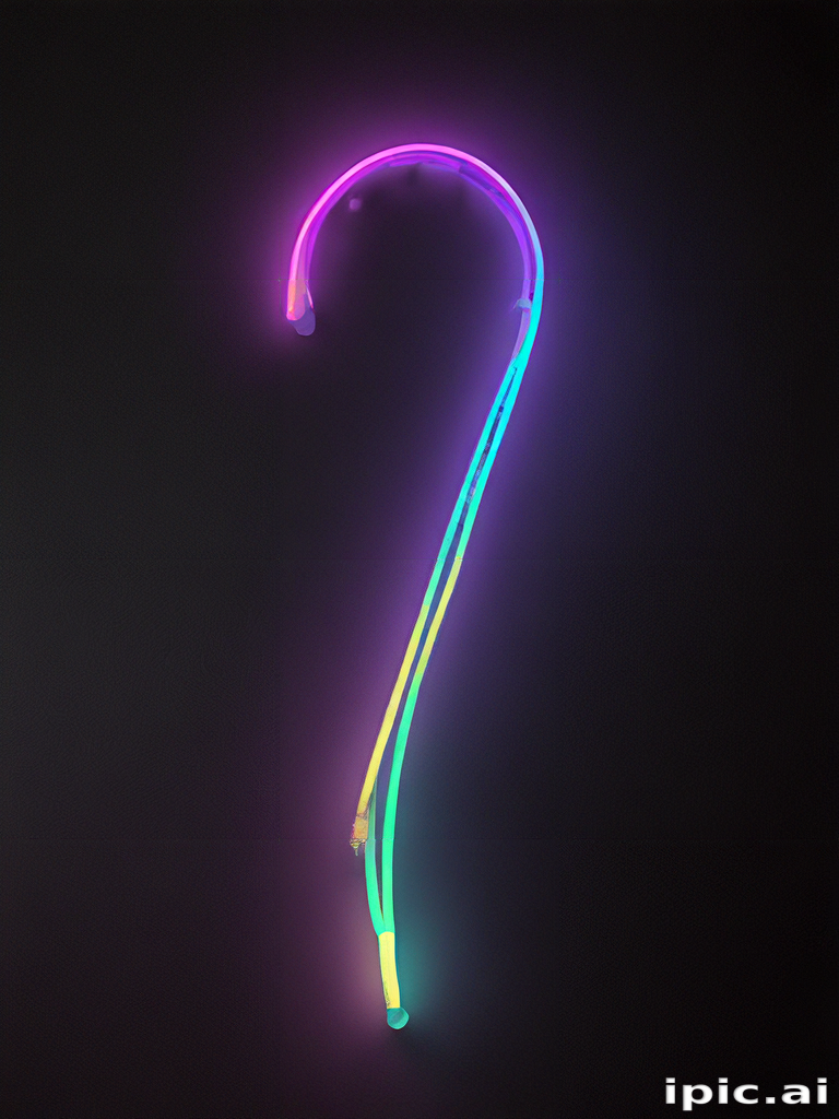 Colorful Neon Question Mark Illuminating a Dark Background with Vibrant ...