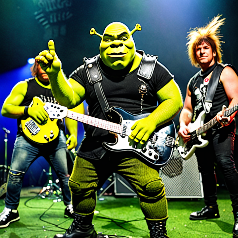 Shrek in a punk band