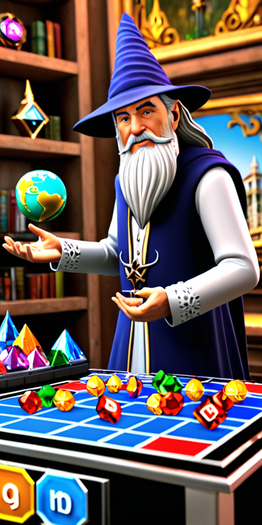 world of wizards who uses gems for magic 3d maim scene of tv serieos in ...