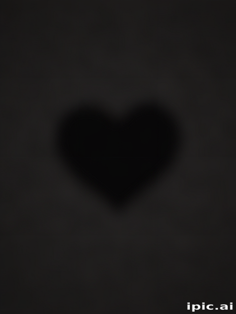 A Mysterious Heart Shape Emerging from a Dark Background in Shadows