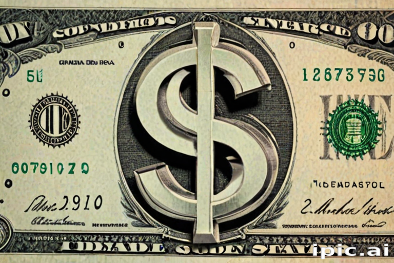 Creative Representation of a Dollar Bill Featuring a Bold Dollar Sign