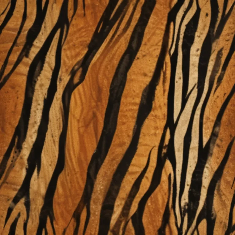Close-Up View of Striking Tiger Stripes on Natural Fur Pattern