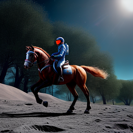 horse on moon