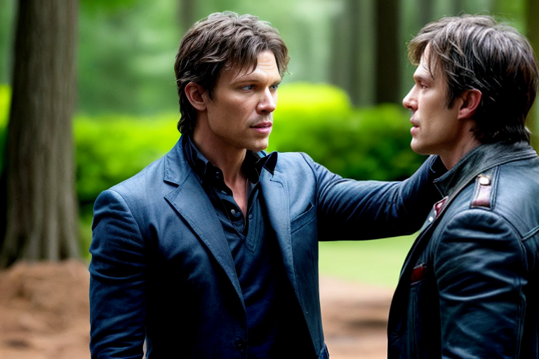 Klaus Mikaelson defeating Damon Salvatore with realistic blood