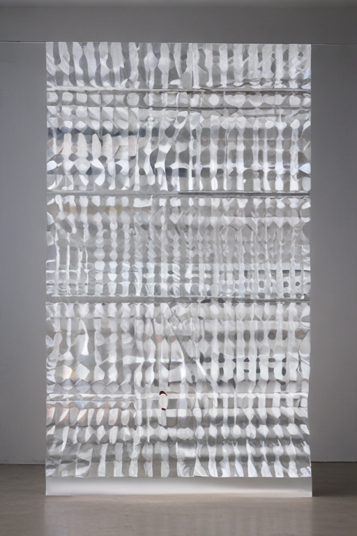 transparent large scale woven plastic sculptural textile