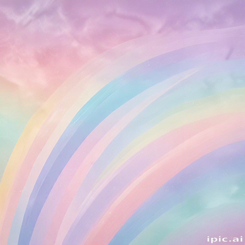 Soft Pastel Rainbow Against a Dreamy Sky in Gentle Colors