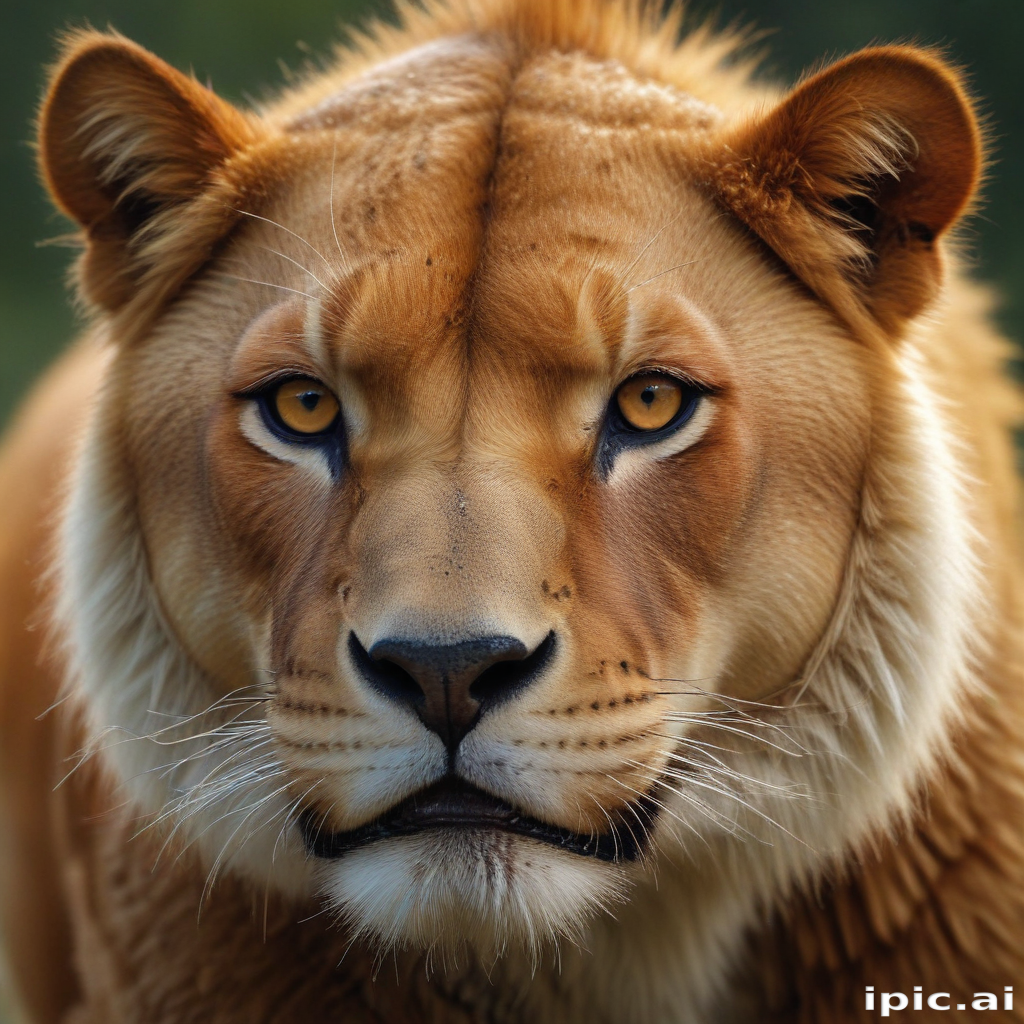 A Majestic Lion with Striking Features and Captivating Golden Eyes.