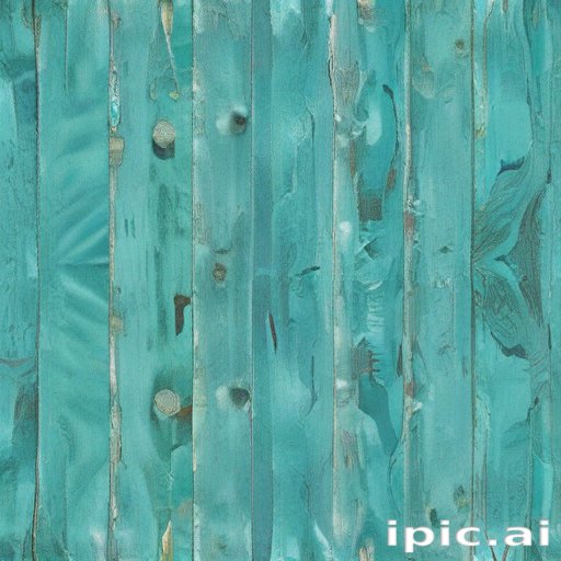 Textured Wooden Planks with a Vibrant Turquoise Finish and Distressed Look