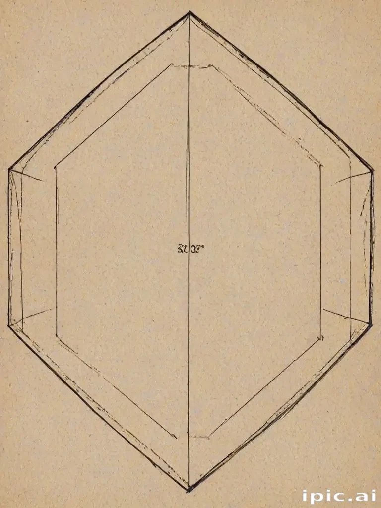 Geometric Illustration of a Hexagonal Prism with Detailed Annotations