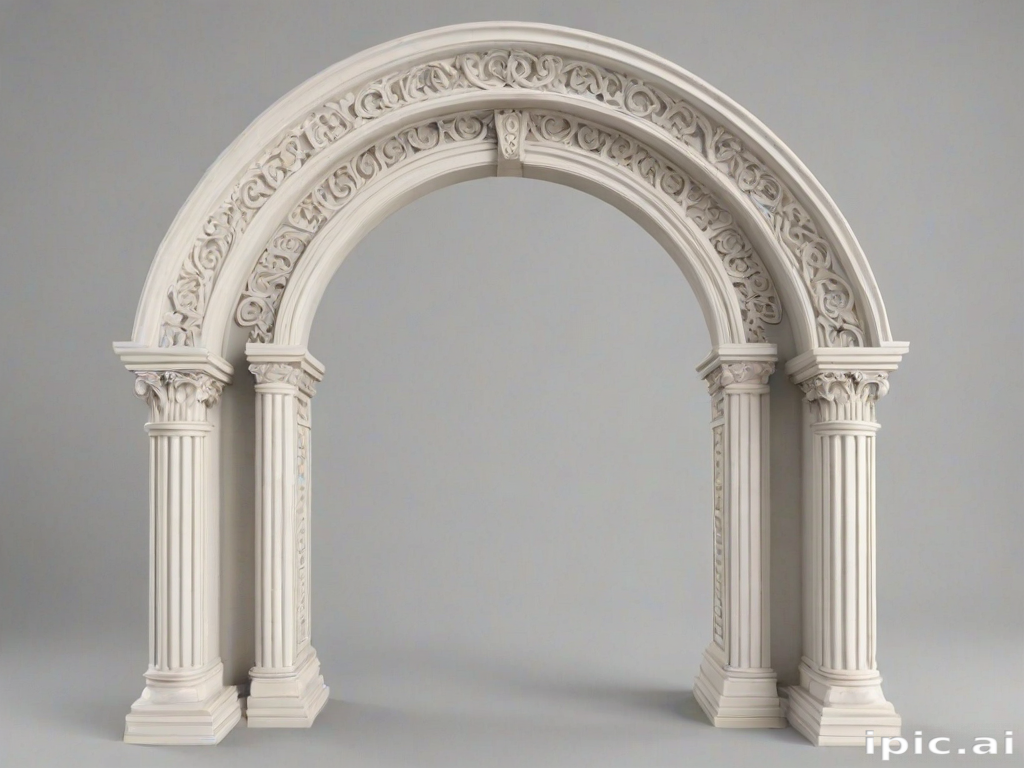 Intricately Carved Architectural Archway with Elegant Decorative ...