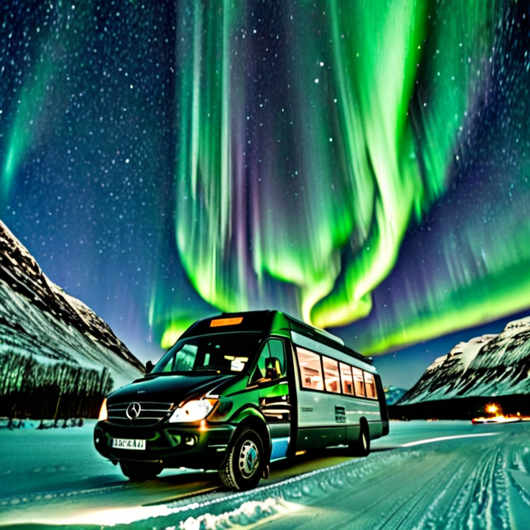 northernlights bus tour in arctic norway