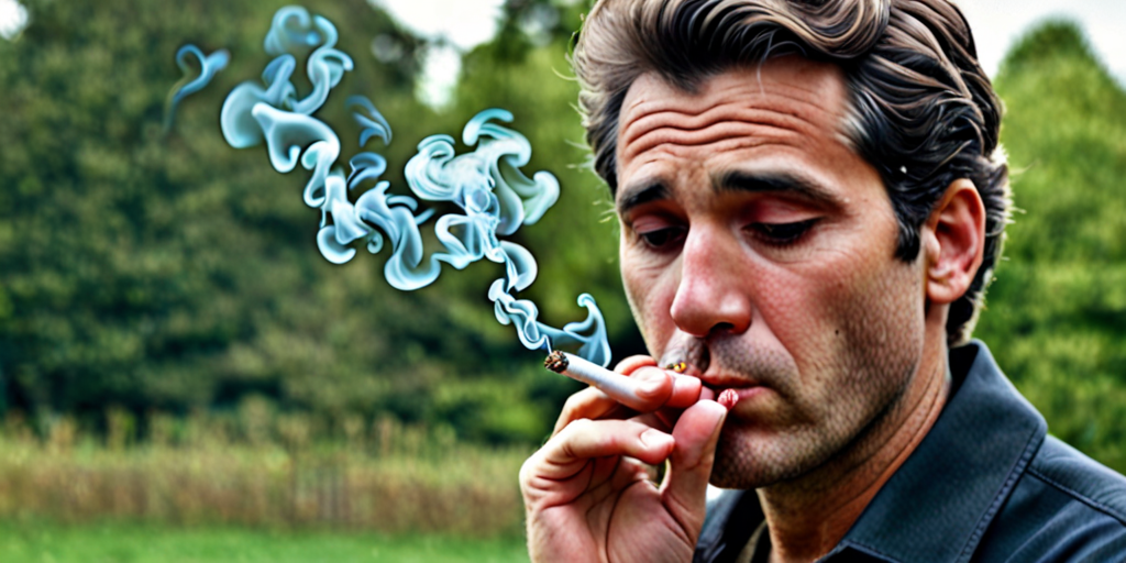 Sad man smoking