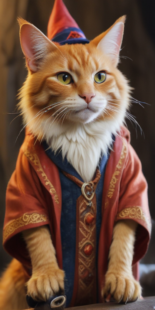Ginger tabaxi wizard old