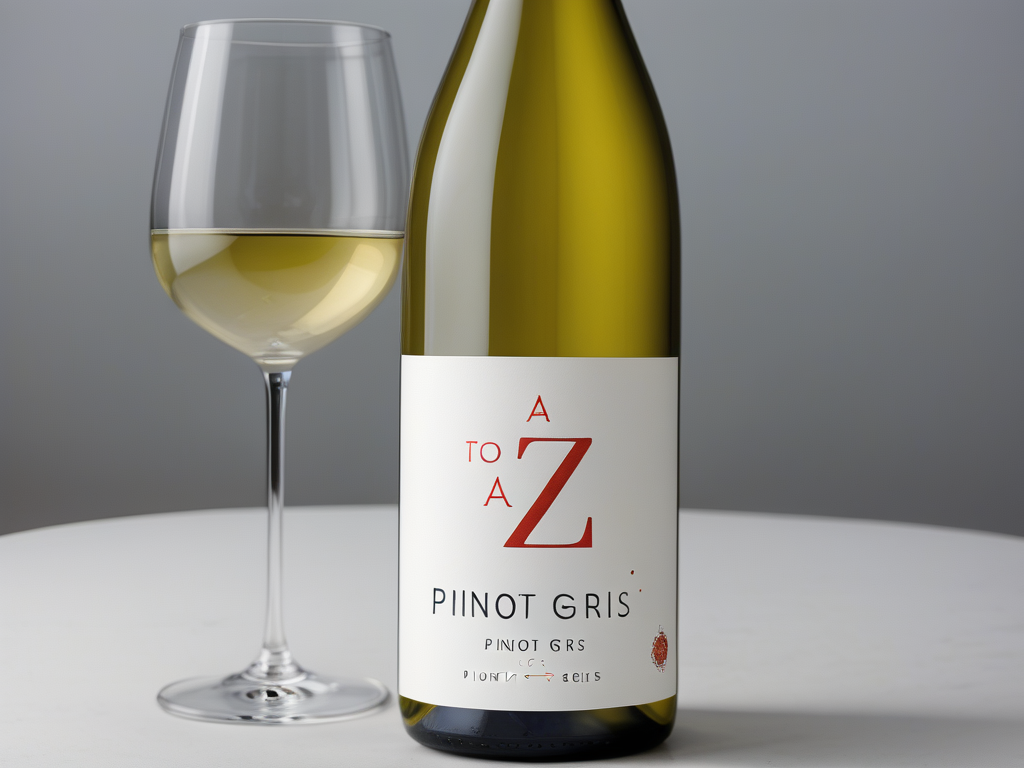 Elegant Glass of Pinot Gris Next to a Stylish Wine Bottle