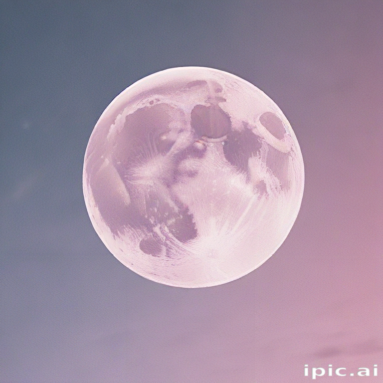 A Beautiful, Ethereal Full Moon Illuminating the Soft Twilight Sky.